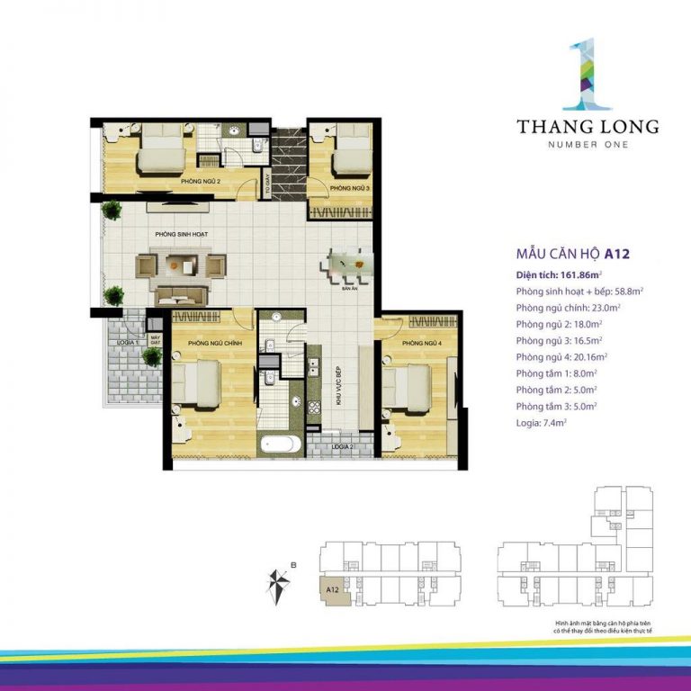 Mặt bằng Thăng Long Number One - Chung cư Thăng Long Number One