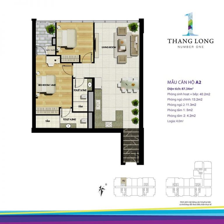 Mặt bằng Thăng Long Number One - Chung cư Thăng Long Number One