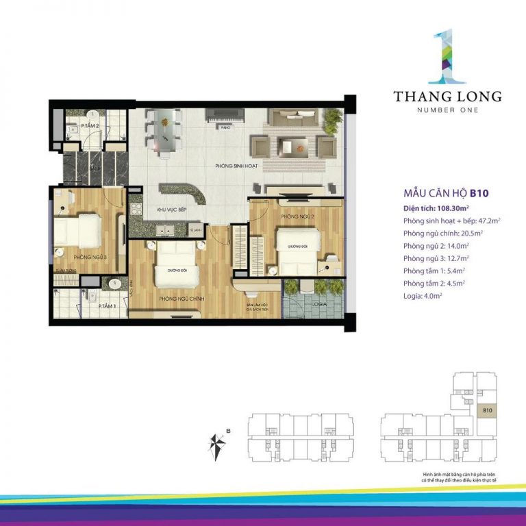 Mặt bằng Thăng Long Number One - Chung cư Thăng Long Number One