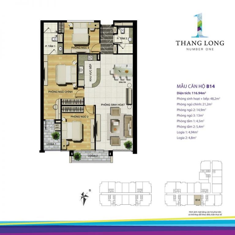 Mặt bằng Thăng Long Number One - Chung cư Thăng Long Number One