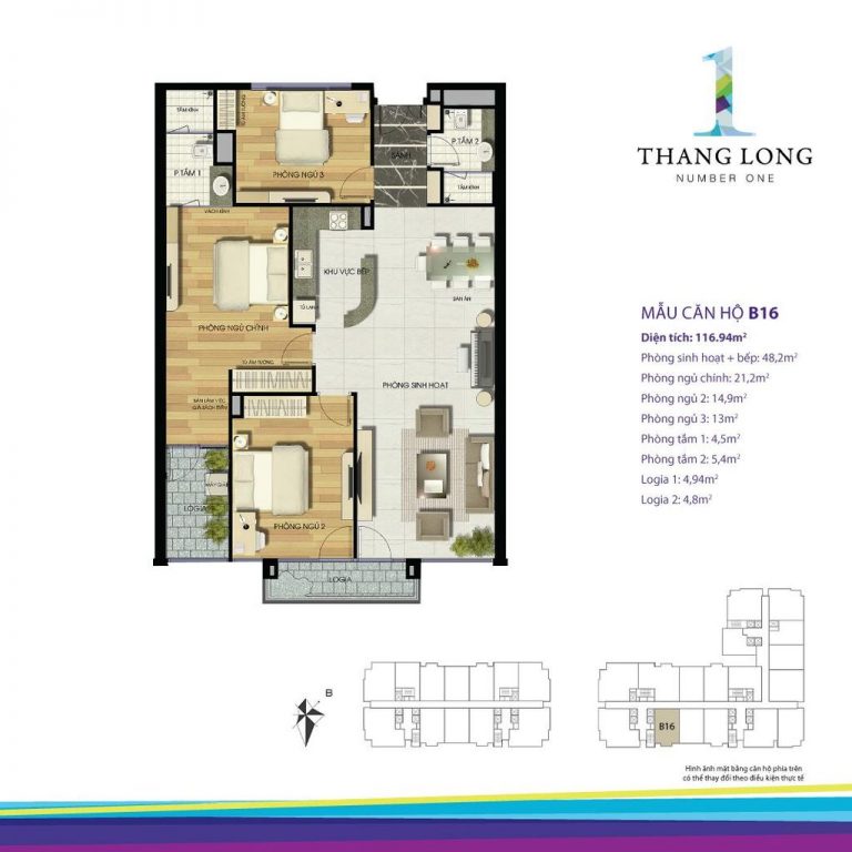 Mặt bằng Thăng Long Number One - Chung cư Thăng Long Number One