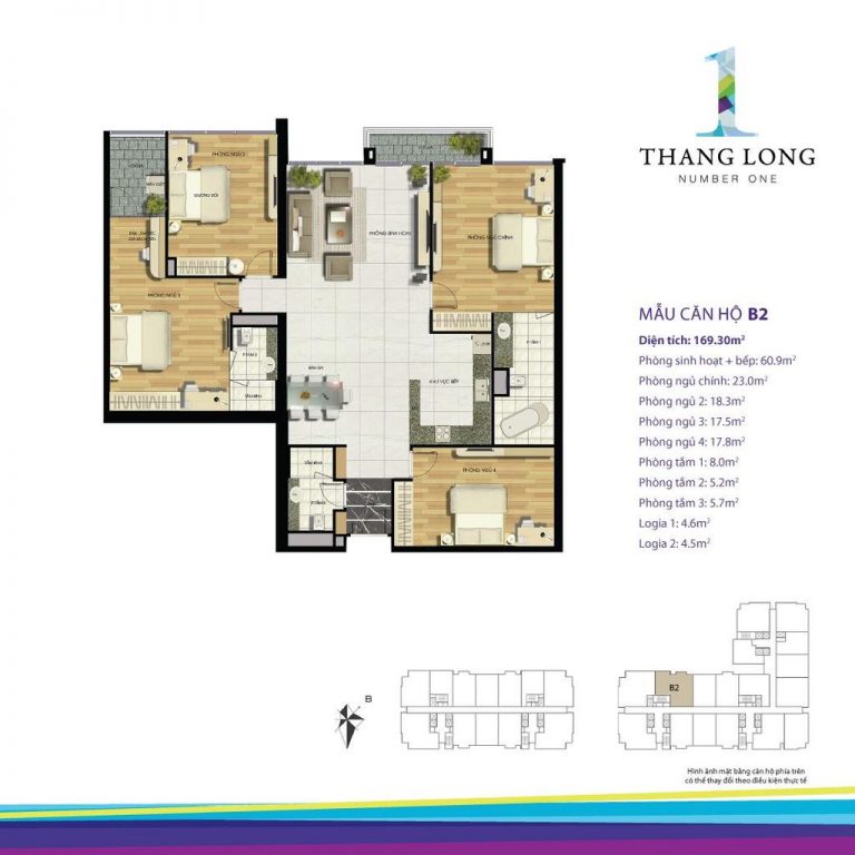 Mặt bằng Thăng Long Number One - Chung cư Thăng Long Number One