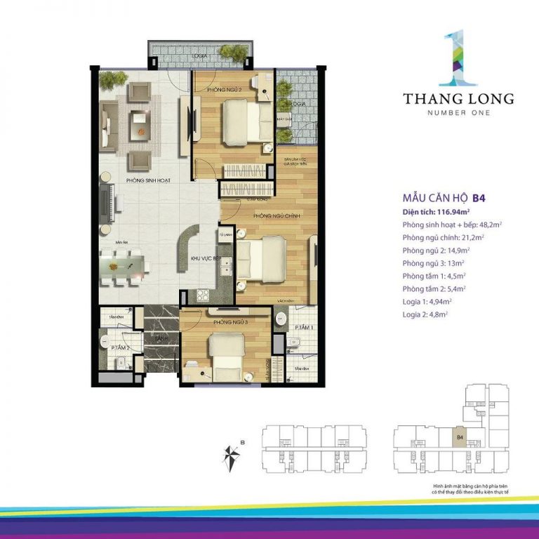Mặt bằng Thăng Long Number One - Chung cư Thăng Long Number One